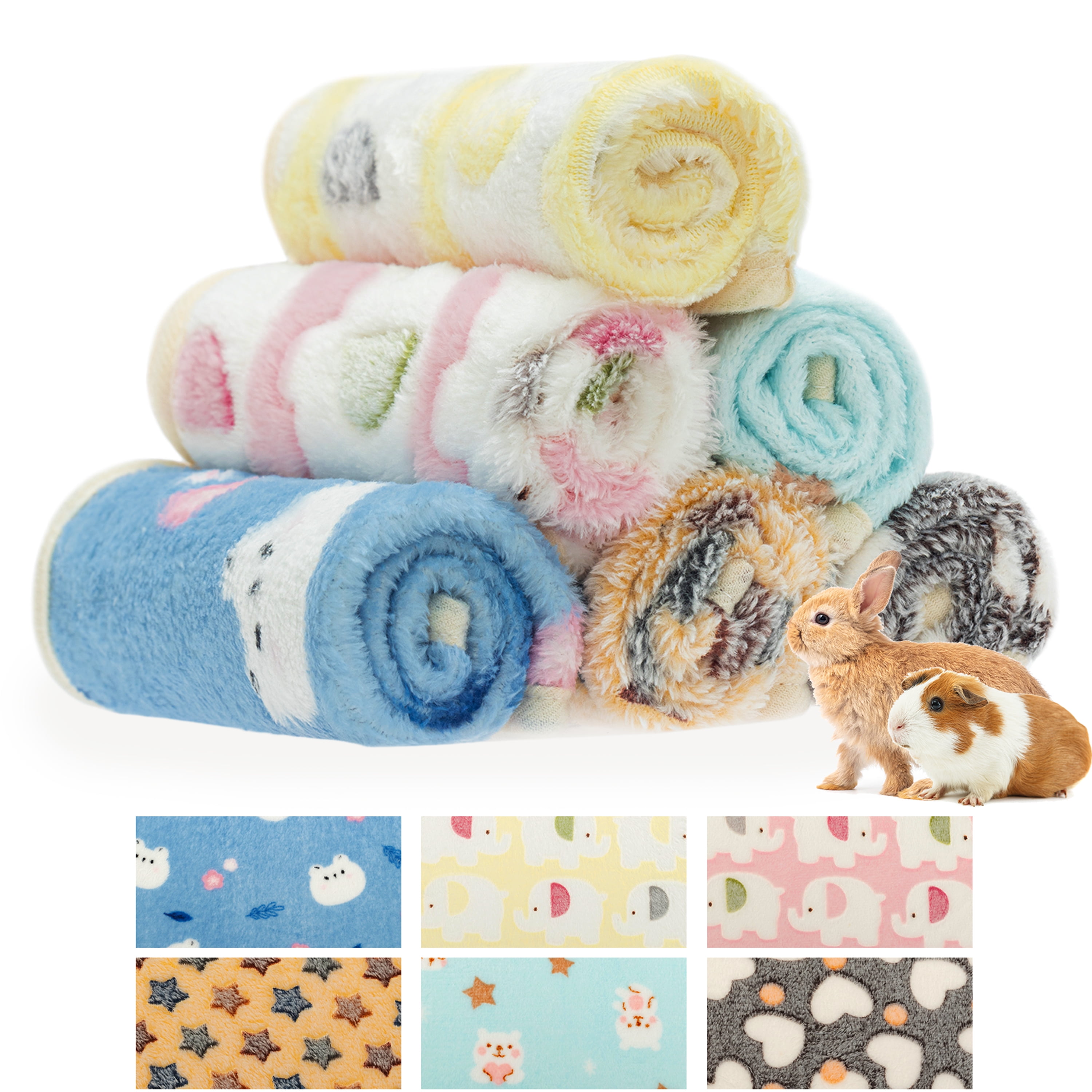 CUSOZWO Guinea Pig Blankets - 6 Pack Fleece Soft Warm Small Animal ...