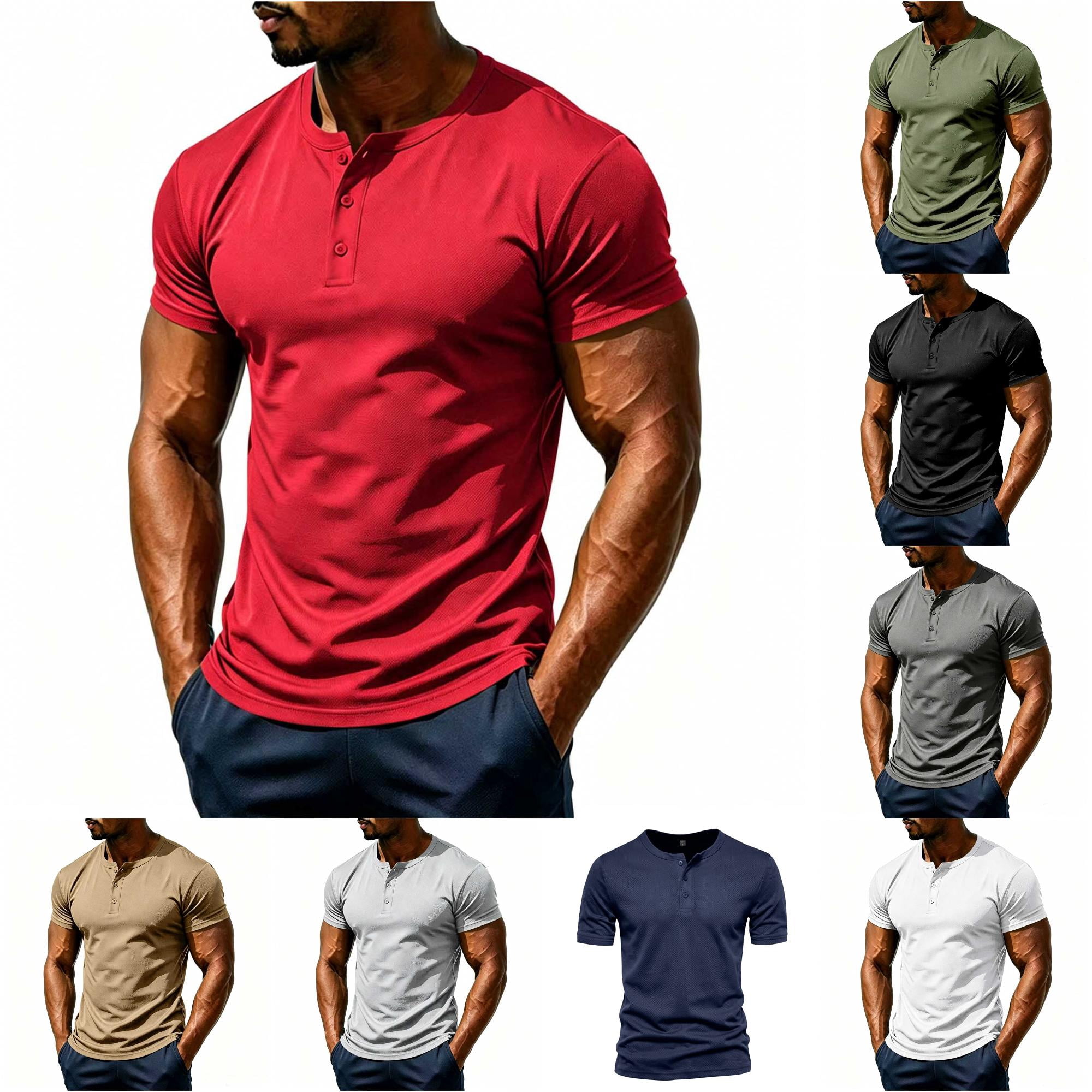 CUSTG Big & Tall Men Tshirts Summer Mesh Button Down Casual Stylish ...