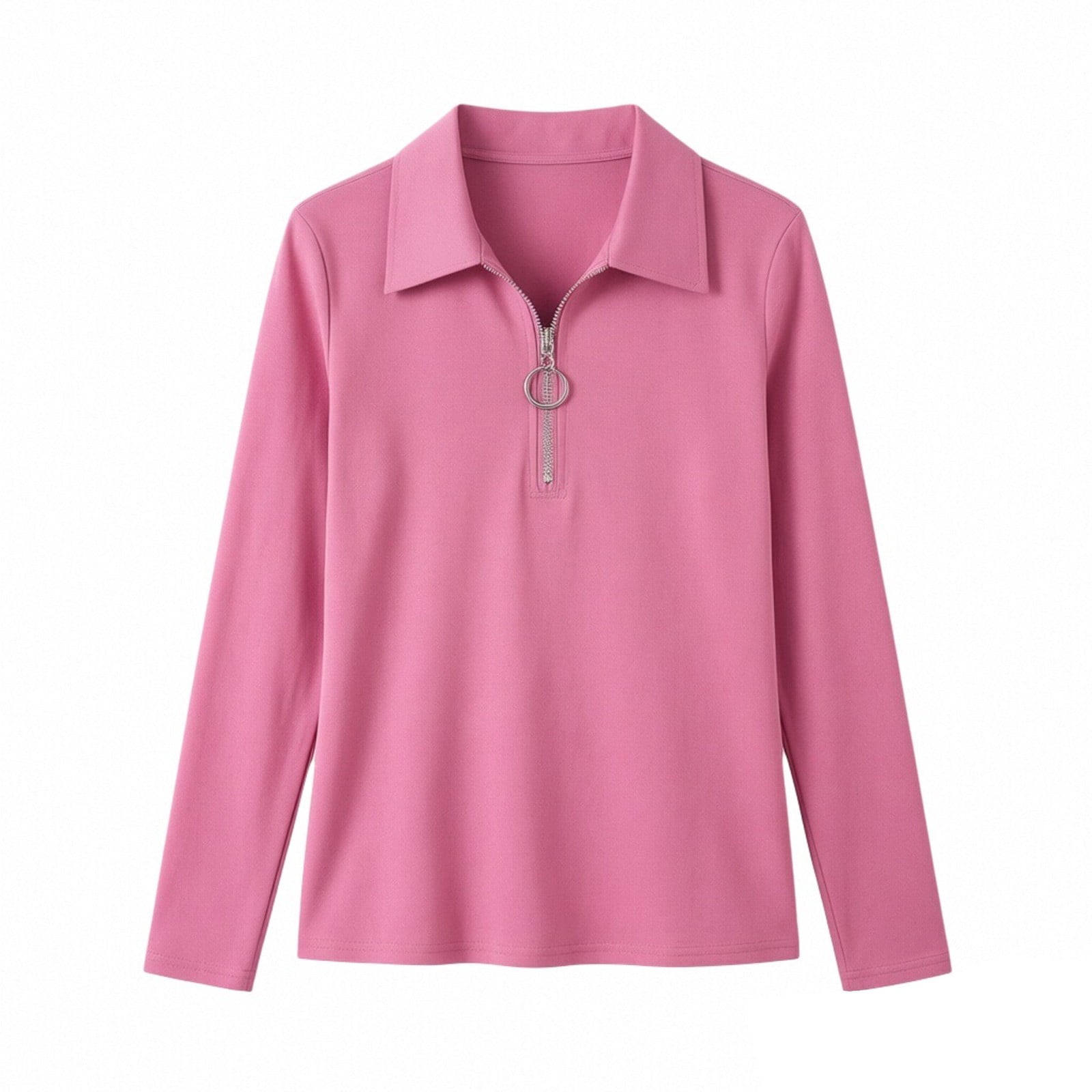 CUSTG Casual Shirts For Women Summer Long Sleeve Solid Color Button ...