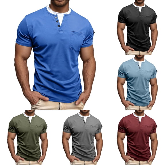 CUSTG Men Tshirts Casual T Shirt With Double Layer O-Neck Design ...