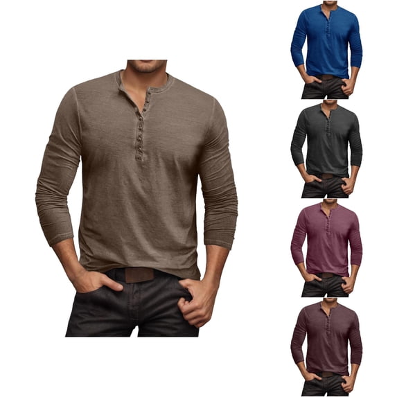 CUSTG Men Tshirts Slim Fit Tie Dye Long Sleeve Shirt With Button ...