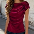 CUSTG Women Casual Blouses Simple Solid Color Blouse Elegant Evening ...