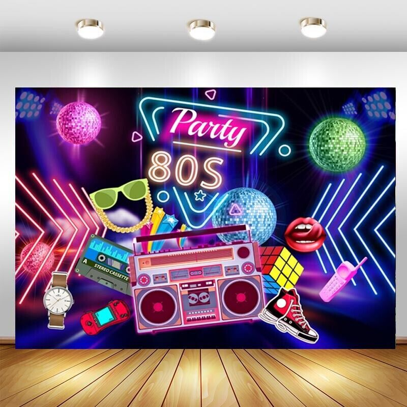 CUSTOM 80s Backdrop Hip Hop Music Dance Disco Birthday Party Photo ...