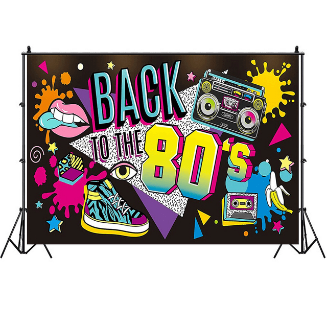 CUSTOM 80s Party Backdrop Back to The 80's Hip Hop Birthday Photo ...