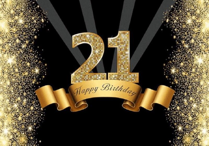 CUSTOM Black Gold 21st Happy Birthday Party Backdrop Decorations Banner ...