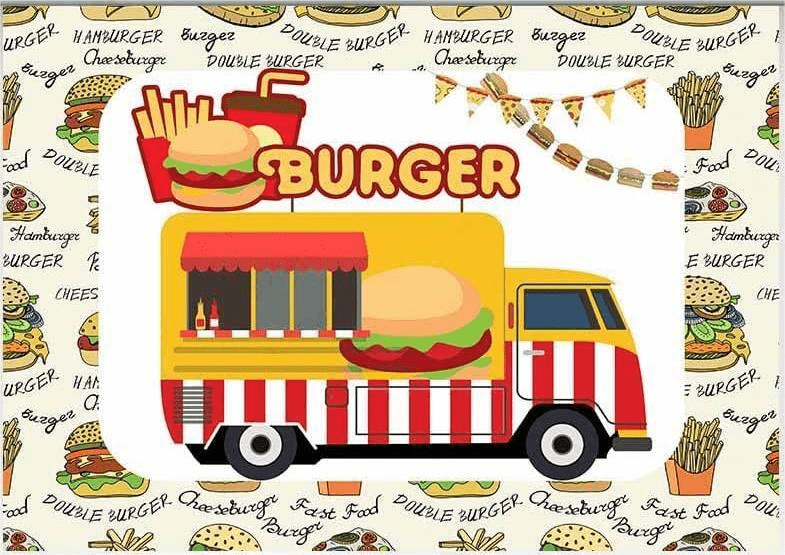 CUSTOM Burger French Fries Backdrop Cooking Theme Fast Food Photogarphy ...