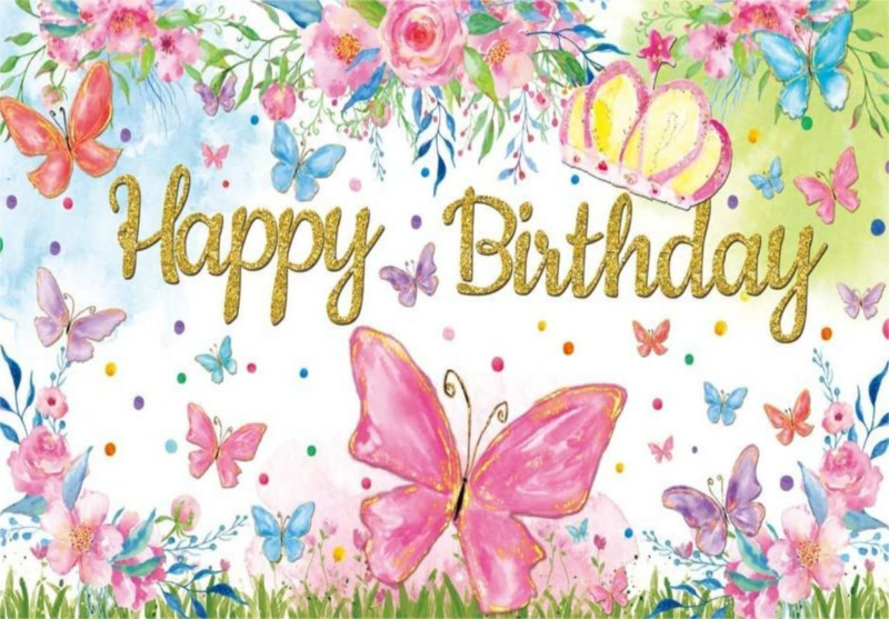CUSTOM Butterfly Birthday Party Decorations Backdrop Baby Banner Spring ...