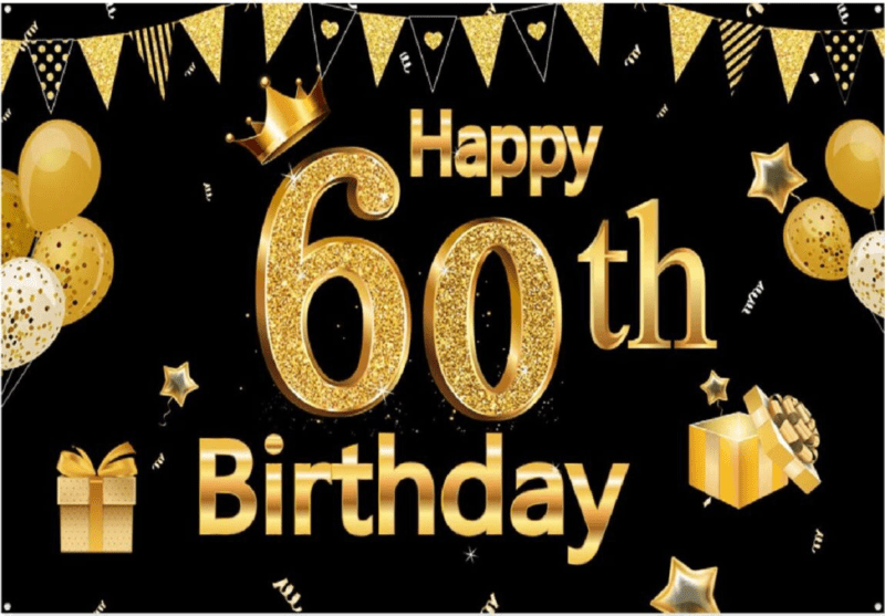 CUSTOM Cheers 60 Years Backdrop Banner Happy 60th Birthday Decor ...