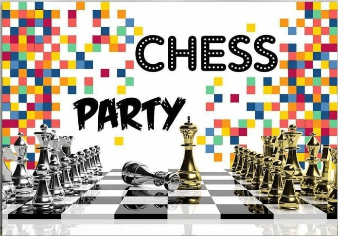 CUSTOM Chess Party Backdrop Black White Checkerboard Birthday Contest ...