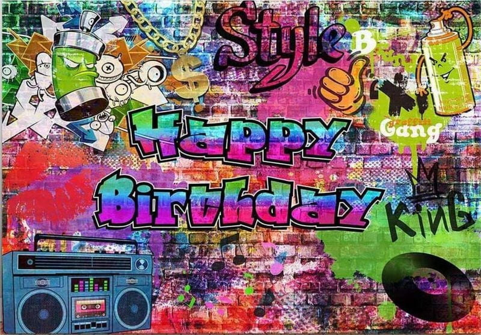 CUSTOM Glow Background Decoration Paint Splash Happy Birthday Photo ...