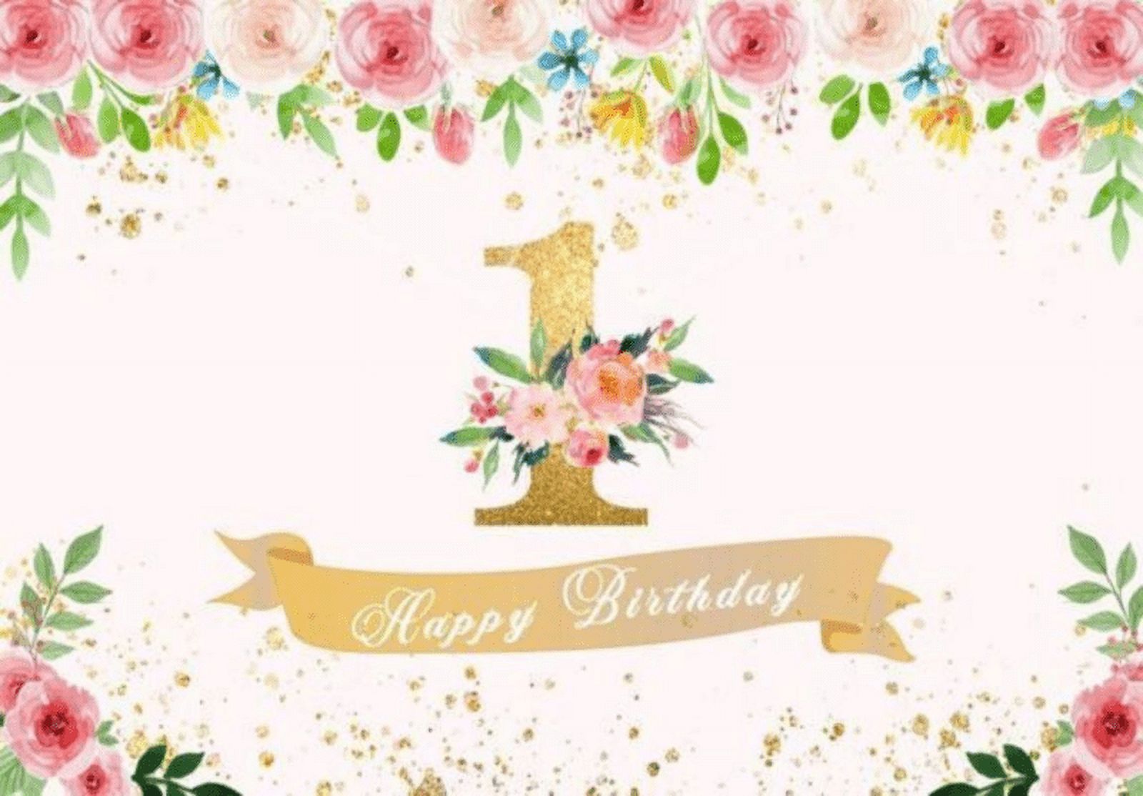 CUSTOM Happy 1st Birthday Photography Backdrop Sweet Pink Decoration ...