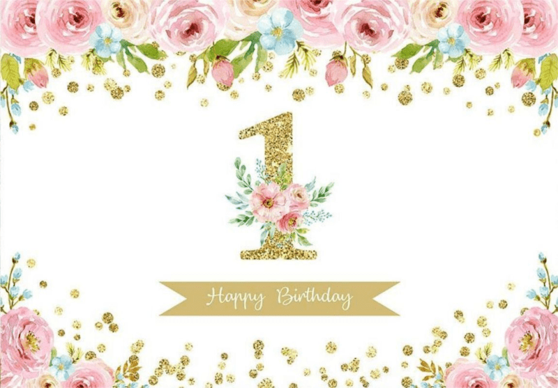 CUSTOM Happy 1st Birthday Photography Backdrop Sweet Pink Decoration ...