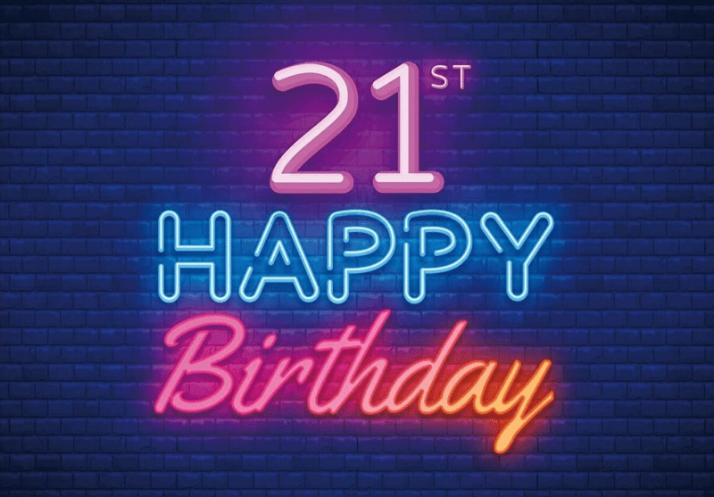 CUSTOM Happy 21st Birthday Party Backdrop Banner Gold Purple Balloon Princess Prince - Walmart.com