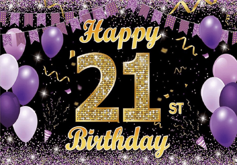 CUSTOM Happy 21st Birthday Party Banner Backdrop Decorations Black Gold Photography - Walmart.com