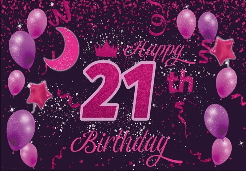 CUSTOM Happy 21st Birthday Party Banner Backdrop Decorations Black Gold Photography - Walmart.com