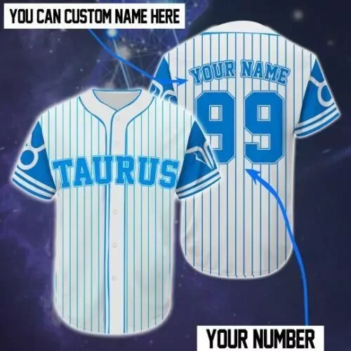 CUSTOM NAME And NUMBER Amazing Zodiac - Taurus 3D Baseball Jersey Shirt ...
