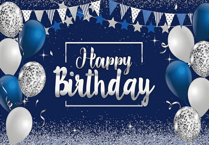 CUSTOM Navy Blue Birthday Confetti Balloons Kit Set Blue Purple Gold ...