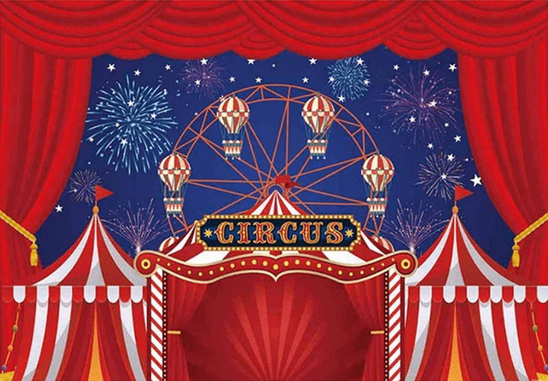 CUSTOM Red Circus Tent Backdrop Birthday Carnival Night Theme Party ...