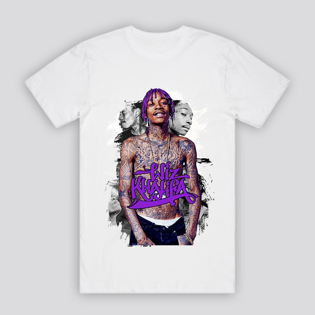 CUSTOM T SHIRT WIZ KHALIFA RAPPER MUSIC HIP HOP R&B VINTAGE TEE ARTIST ...