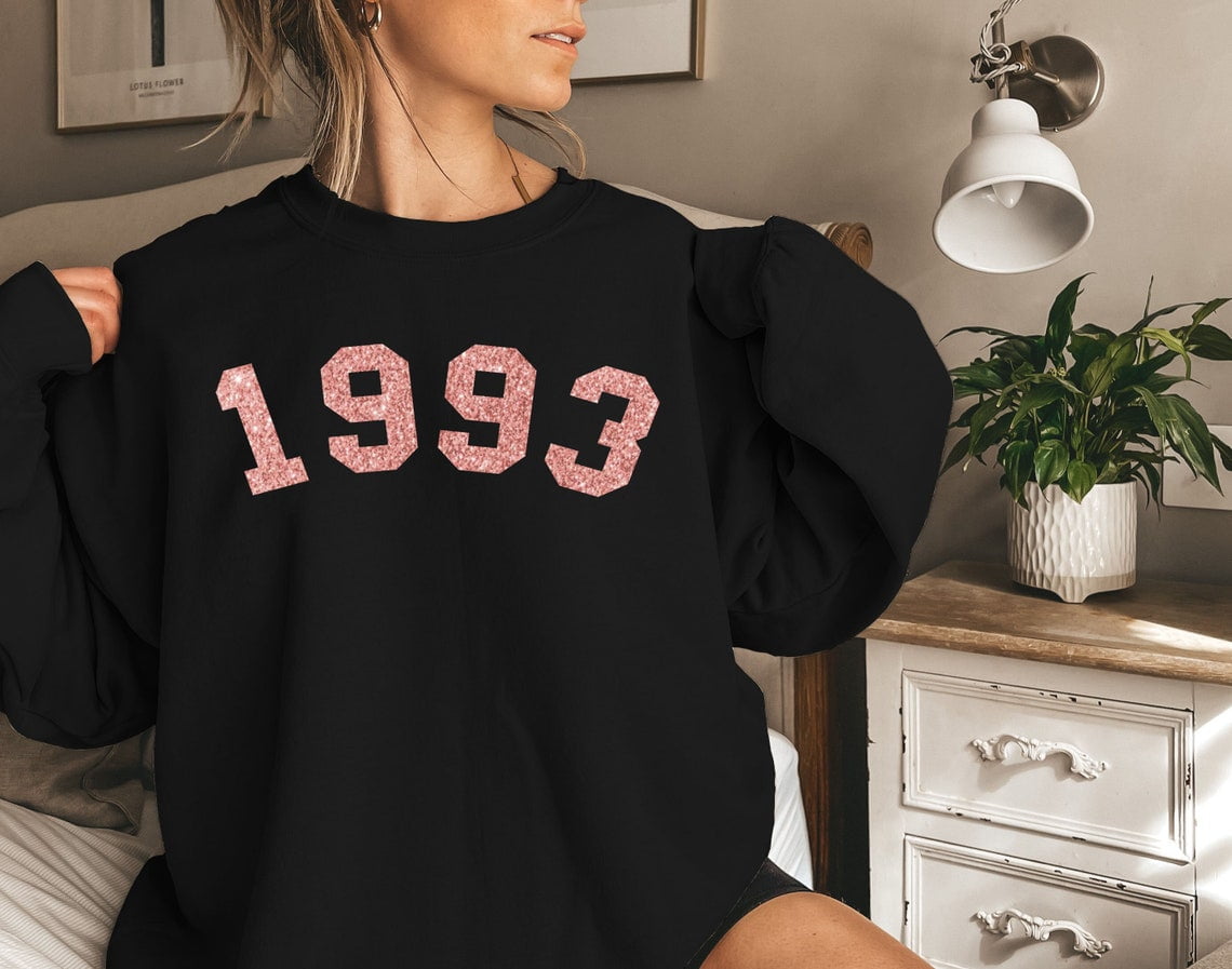 CUSTOM YEAR Glitter Design Sweatshirt, Glitter Birthday Sweatshirt ...