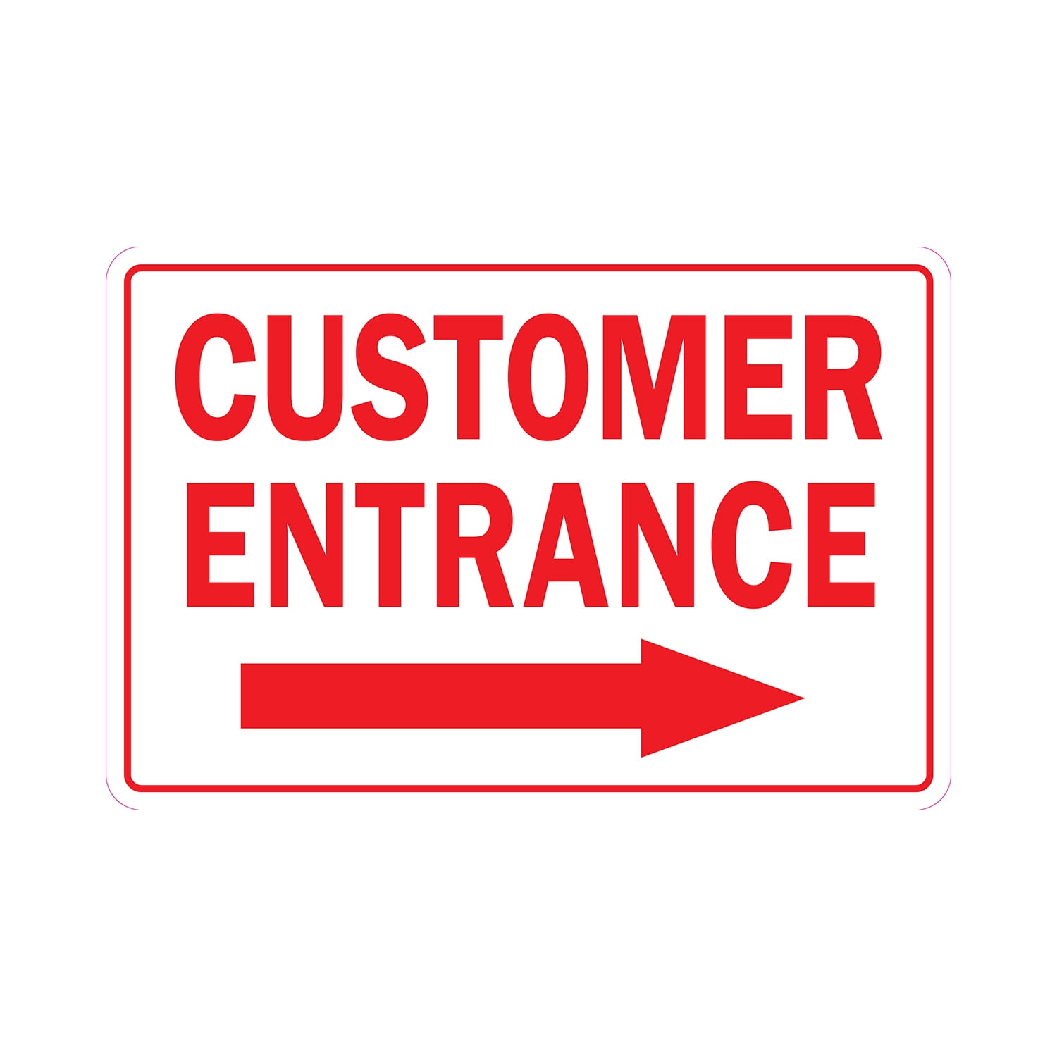 Customer Entrance Right Arrow Novelty Aluminum Sign | Indoor/Outdoor ...