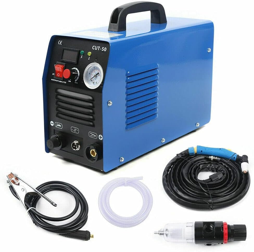CUT-50 Plasma Cutter Machine, 50Amp Non-Touch Pilot Air Plasma Cutting ...