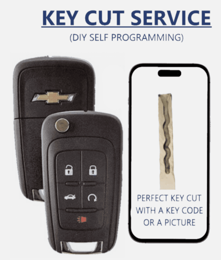 Chevrolet 2010-2016 Key Cut By Code Service - 5 Button Remote Start ...