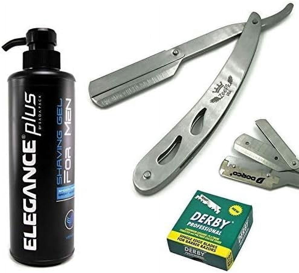 CUT THROAT BARBER SHAVING RAZOR VENUS SHAVING GEL, 100 BLADES ...