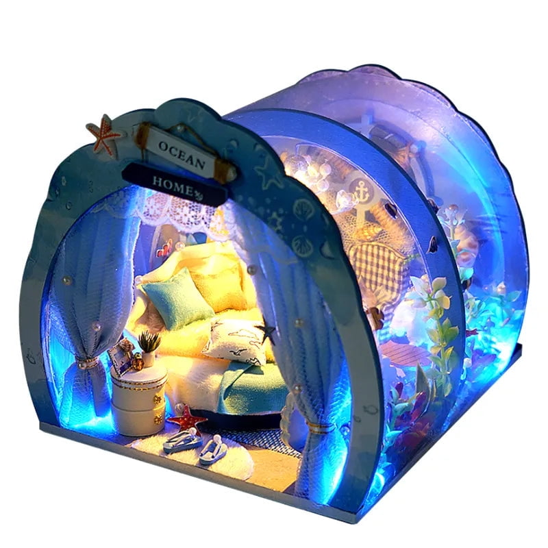 CUTEBEE Doll House Miniature DIY Dollhouse With Furnitures Wooden House ...