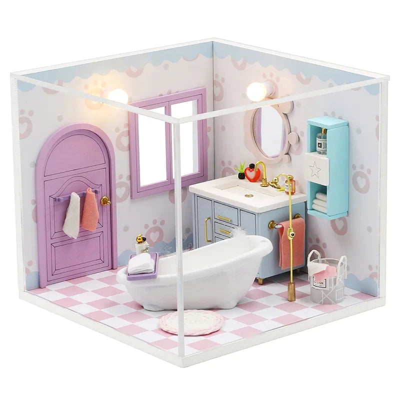 CUTEBEE Doll House Miniature DIY Dollhouse With Furnitures Wooden House ...