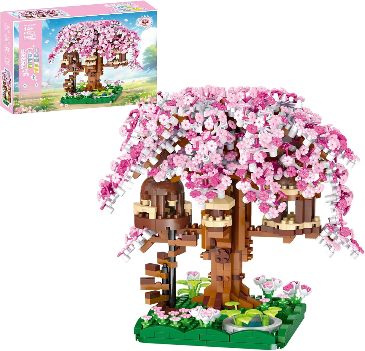 CUTEHELPER Cherry Blossom Tree Building Set,2229 Pcs Japanese Sakura ...
