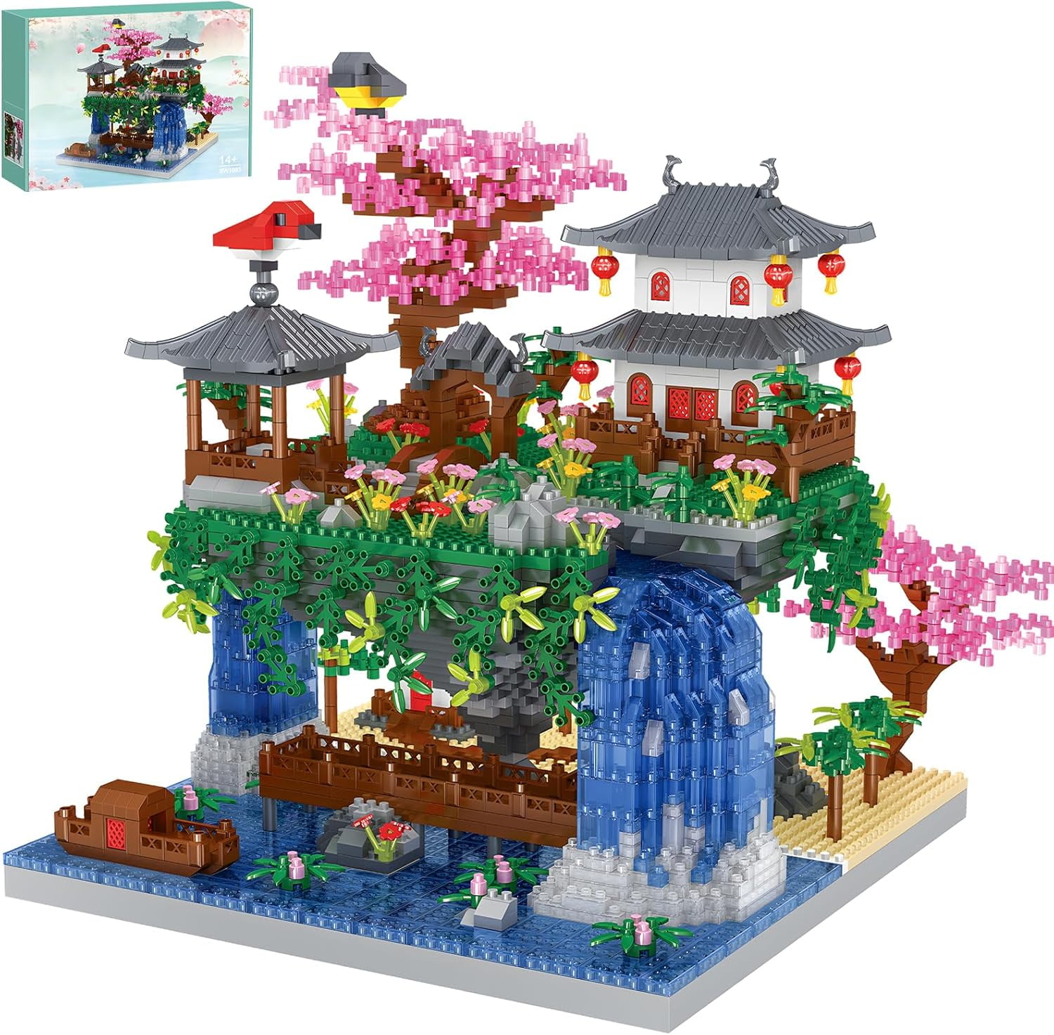CUTEHELPER Cherry Blossom Treehouse Micro Mini Building Block Sets ...
