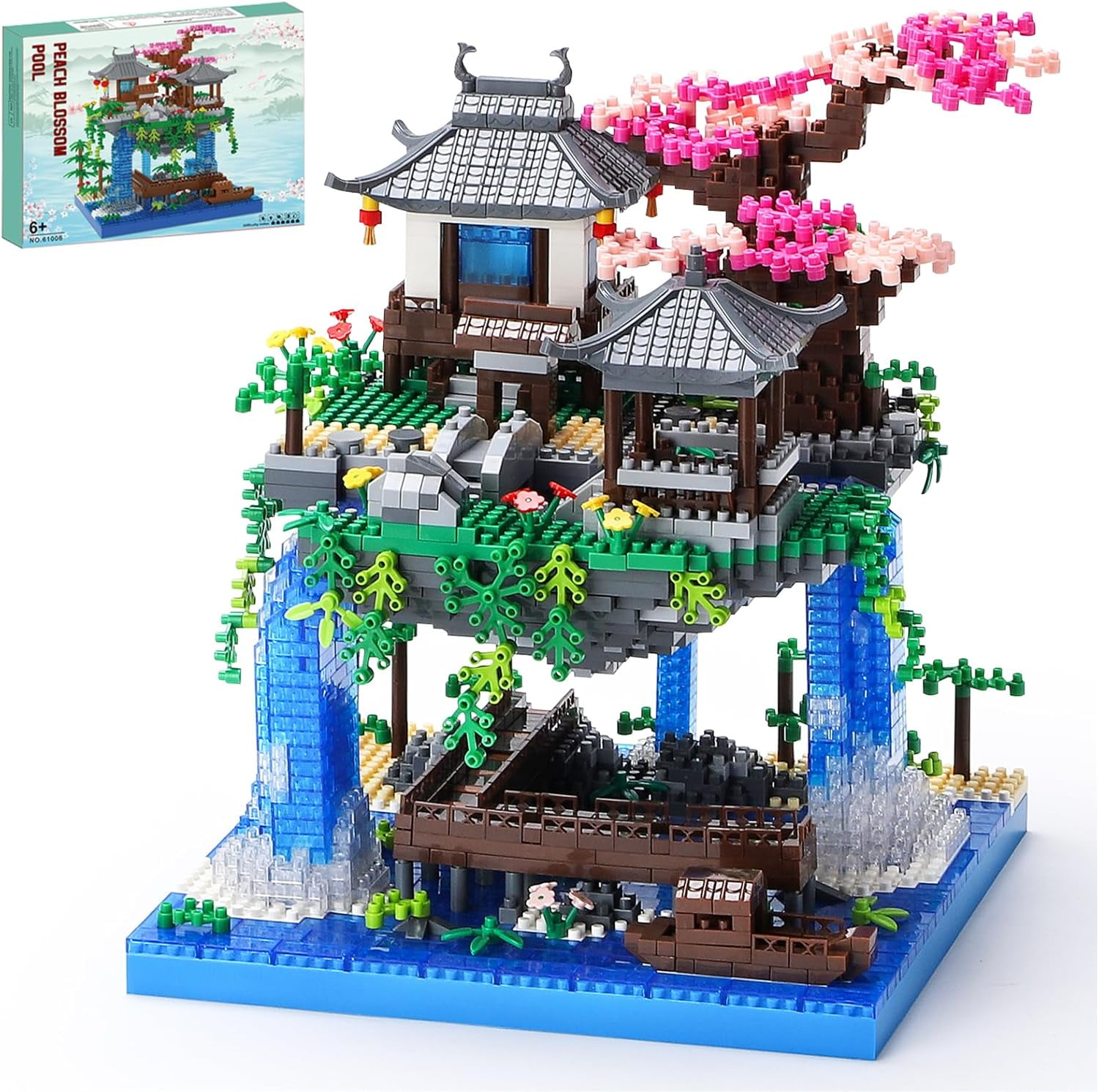 CUTEHELPER Cherry Blossom Treehouse Micro Mini Building Block Sets ...