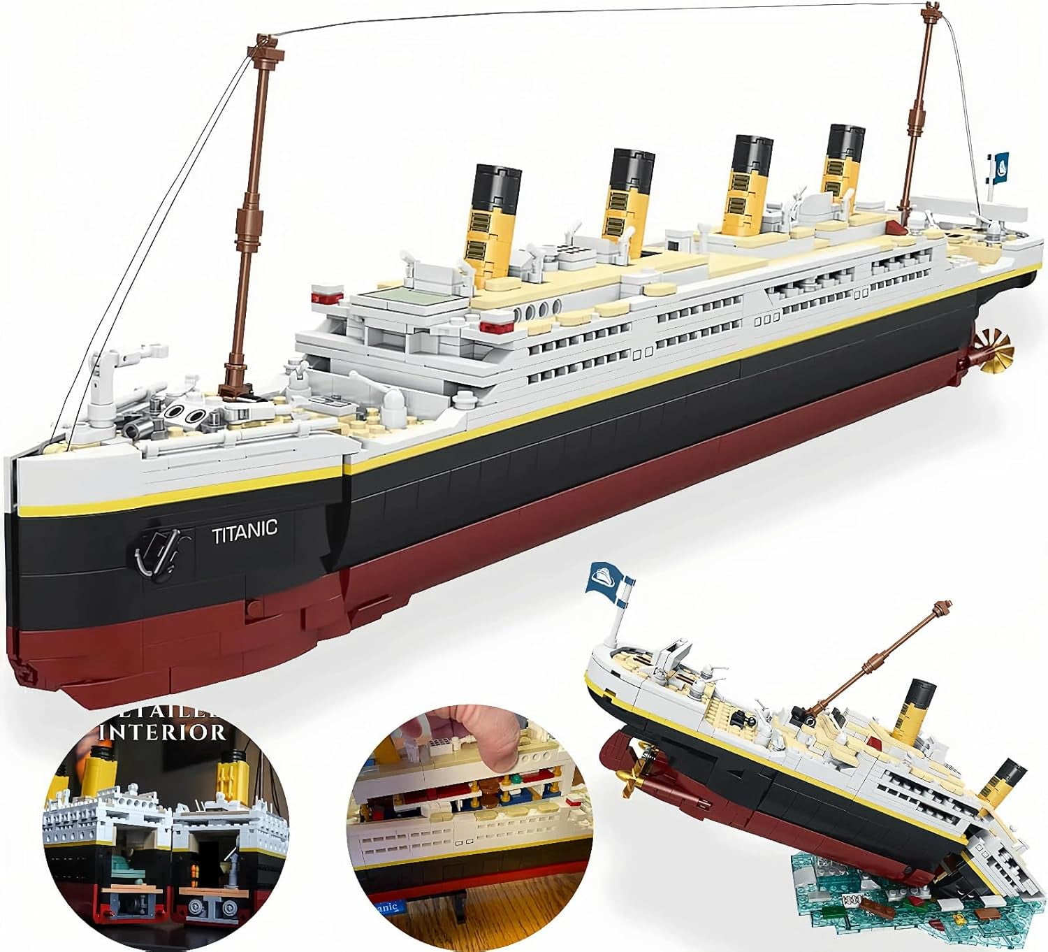 CUTEHELPER Titanic Ship Model Building Block Set, 3D Puzzle Sets DIY ...