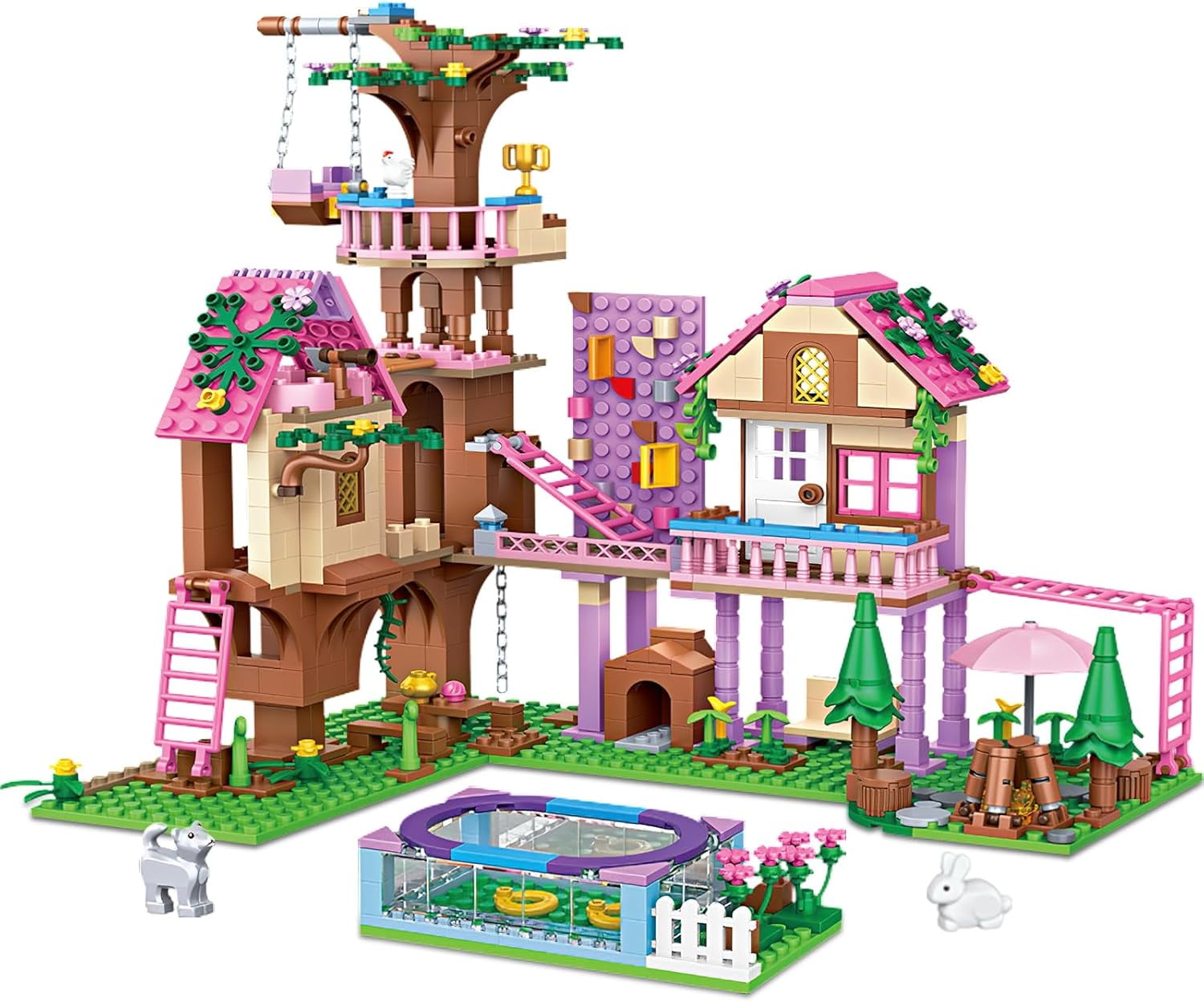 CUTEHELPER Tree House Building Set Compatible with Lego Friends, 1050 ...