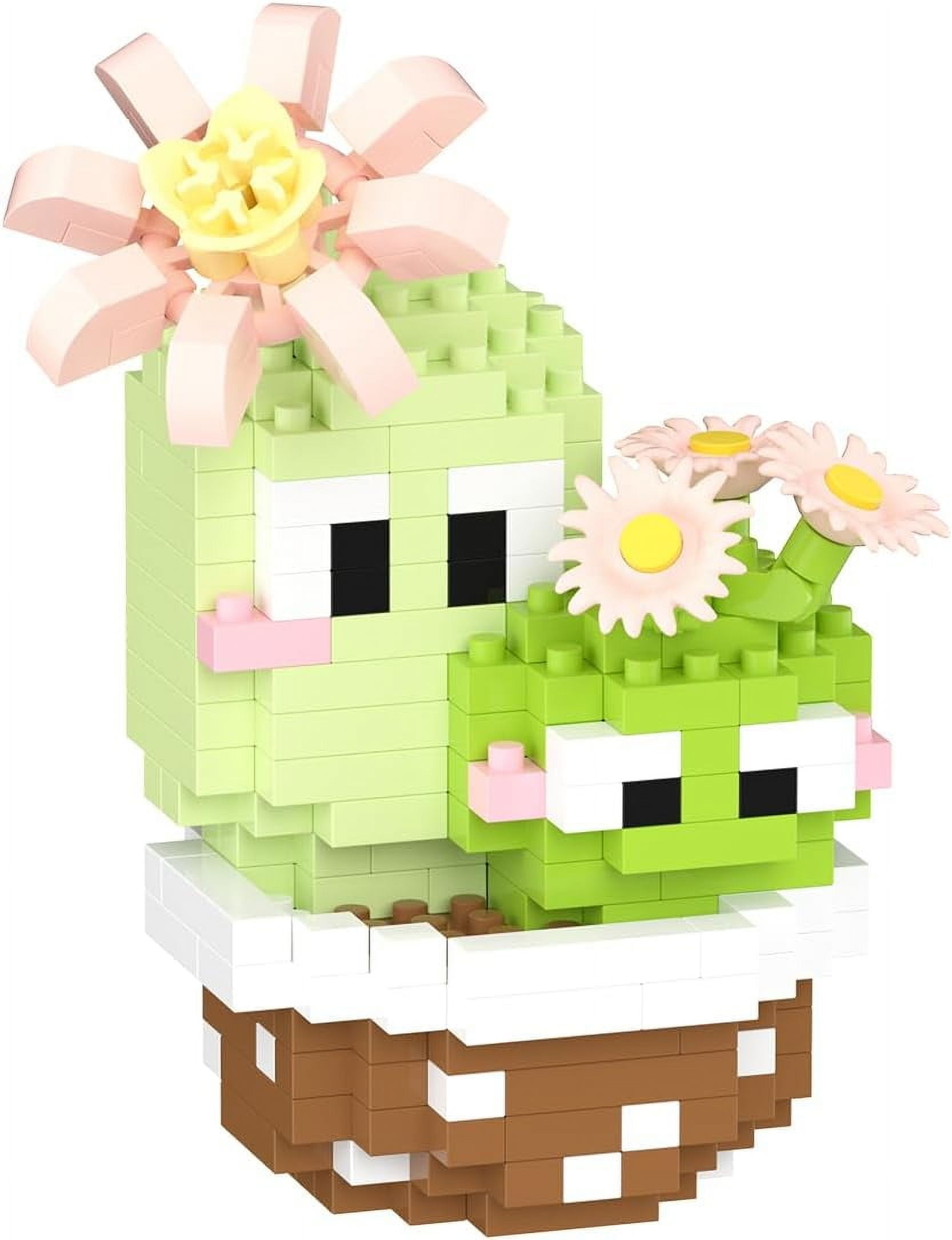 CUTEHELPER Twins Mini Cute Cactus Succulent Bonsai Building Blocks ...