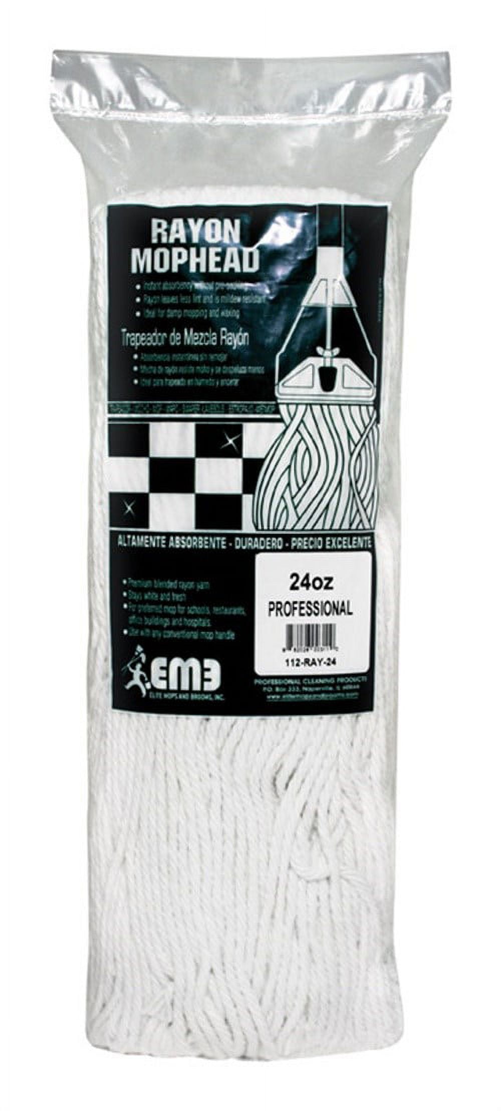 Elite Mops and Brooms Cut End Rayon Mop Head Rayon Bagged Case of 6 ...