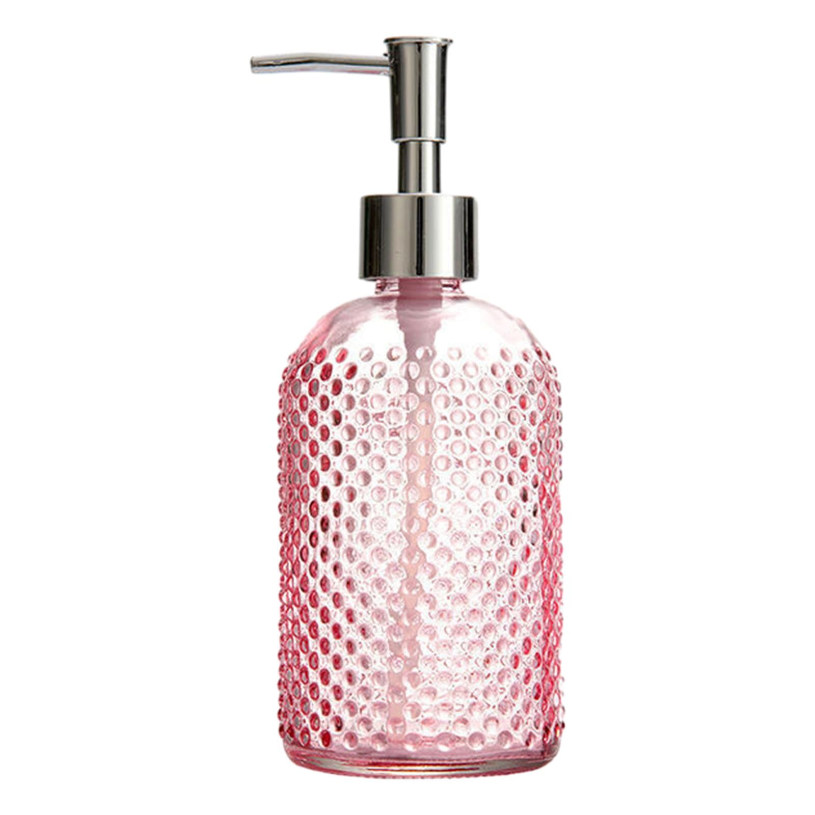 CUTICATE 13.5oz Glass Pump Soap Dispenser Bottle, Refillable Bathroom ...