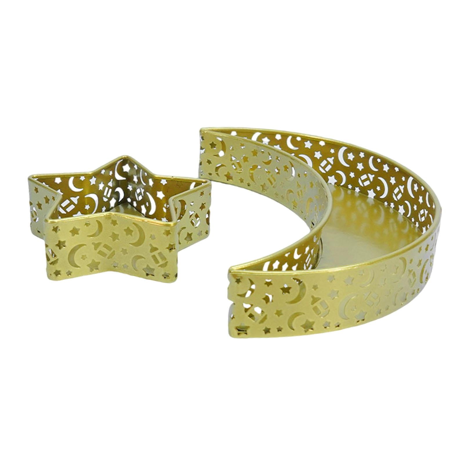 CUTICATE 2 Pieces Ramadan Moon Star Eid Pastry Tray Food Serving ...