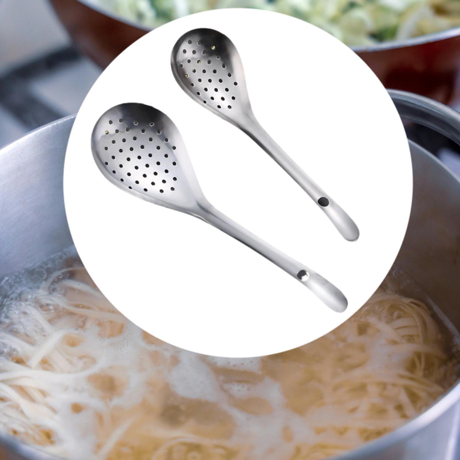 CUTICATE 2 Pieces Stainless Steel Skimmer Slotted Spoon Cooking ...