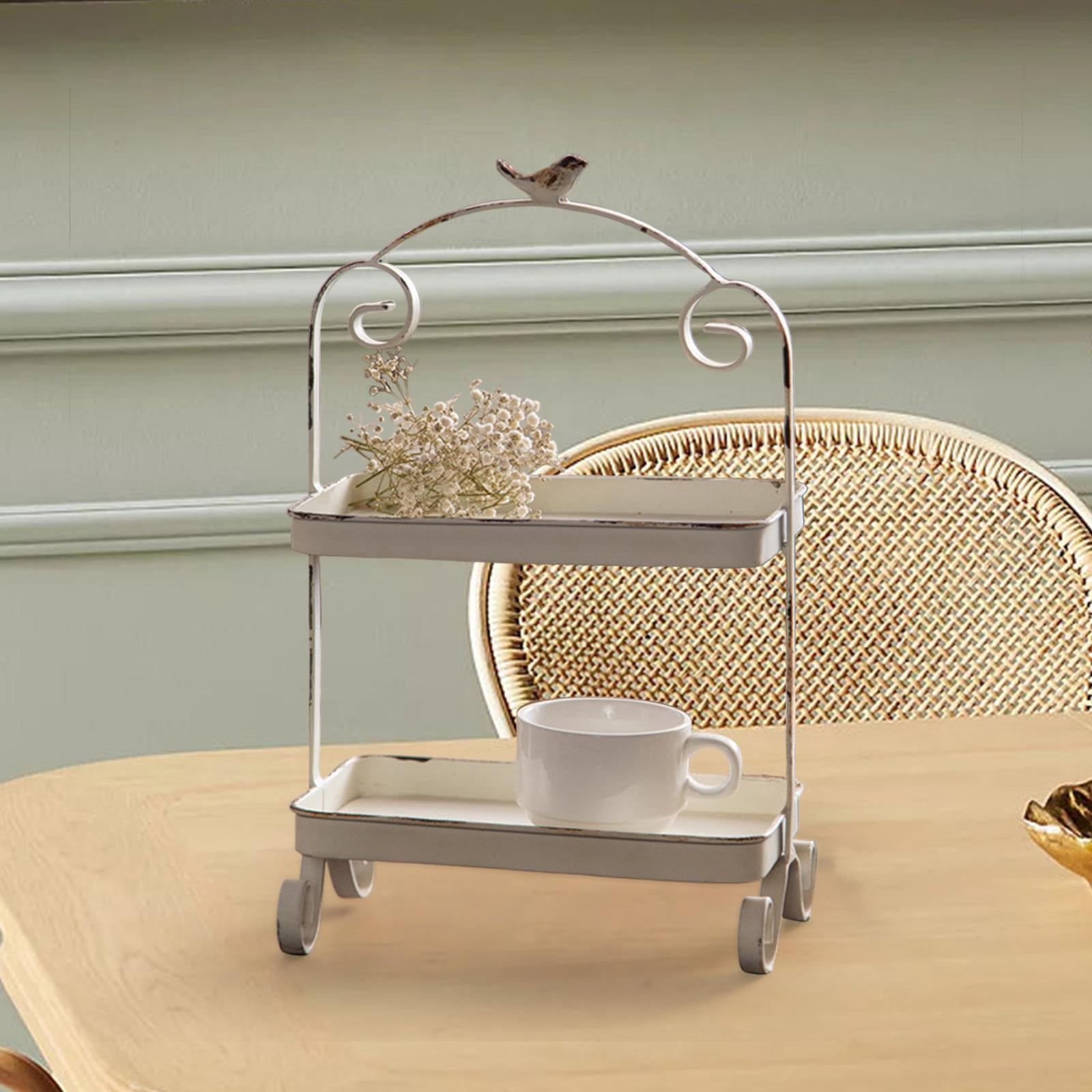 CUTICATE 2 Tier Desktop Storage Basket Tabletop Organizer Rack Cake ...