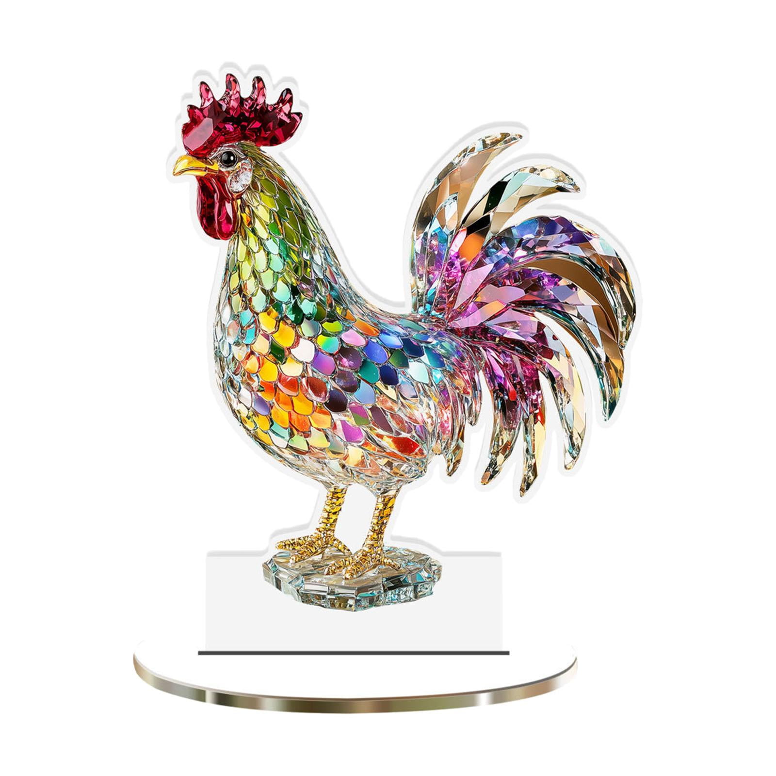 CUTICATE 2D Colorful Chicken Decor Acrylic Desktop Plaque Creative ...