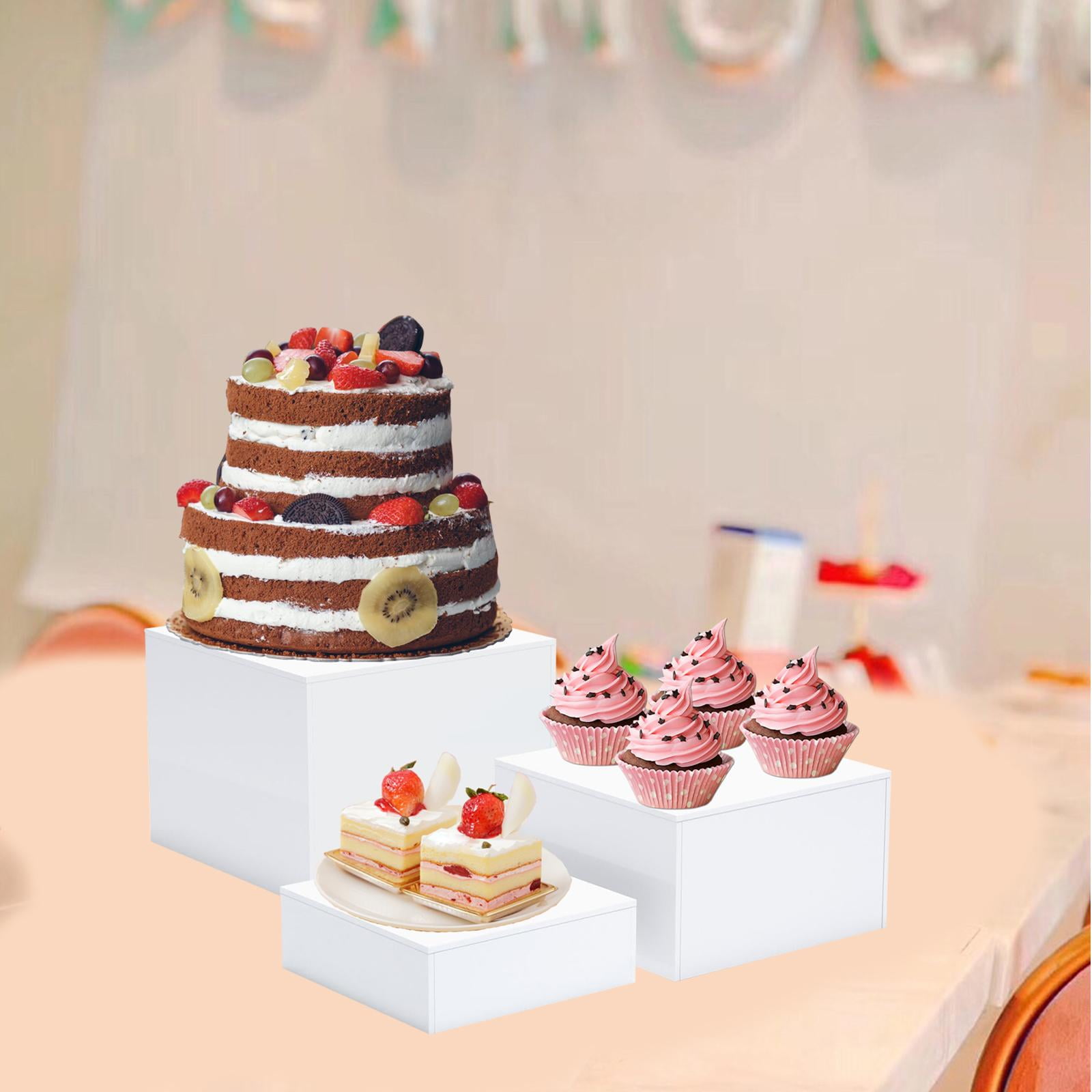 CUTICATE 3 Pieces Buffet , Food Riser for Buffet Table, Acrylic Cube ...