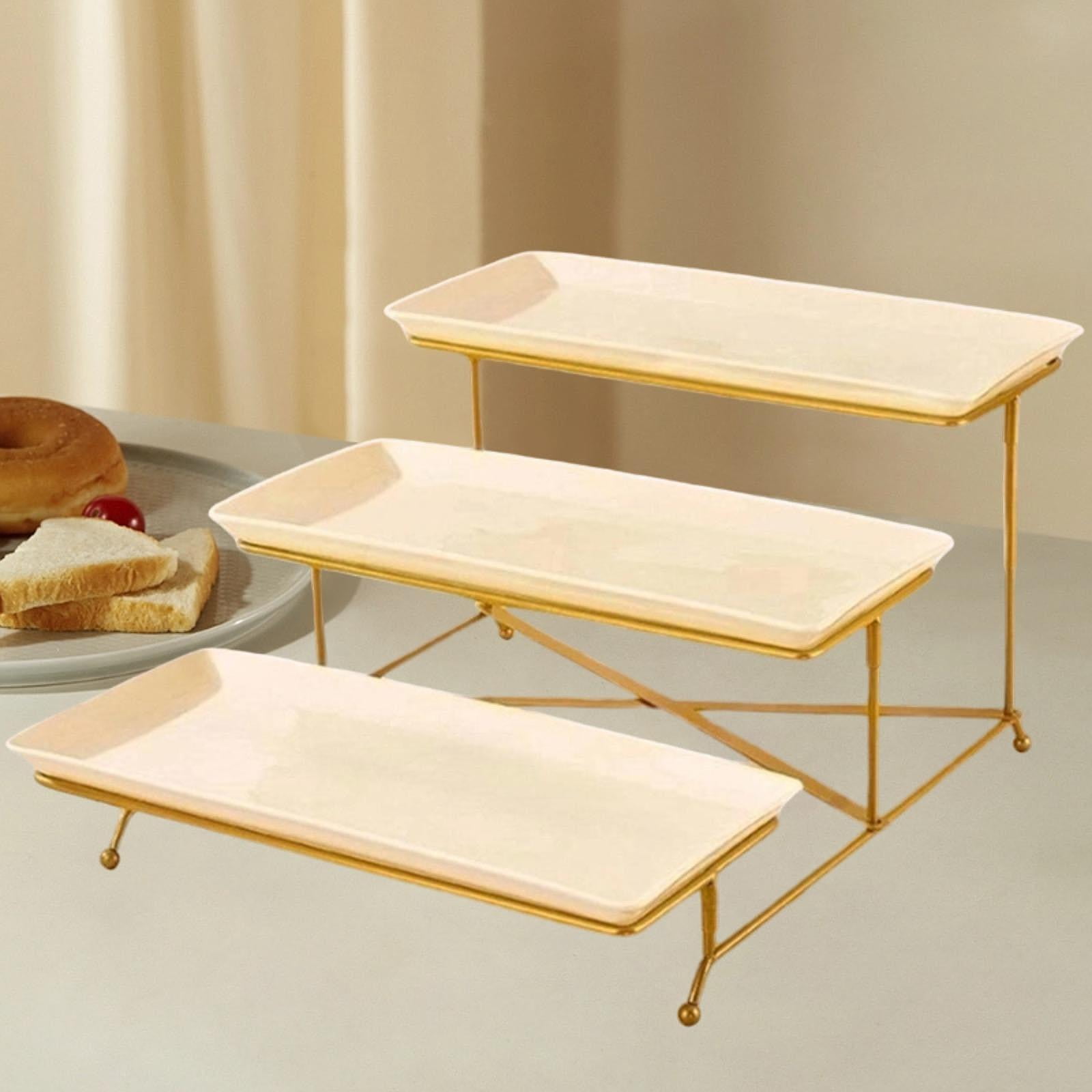 Cuticate 3 Tier Serving Tray Stand Porcelain Serving Platters for Fruit ...