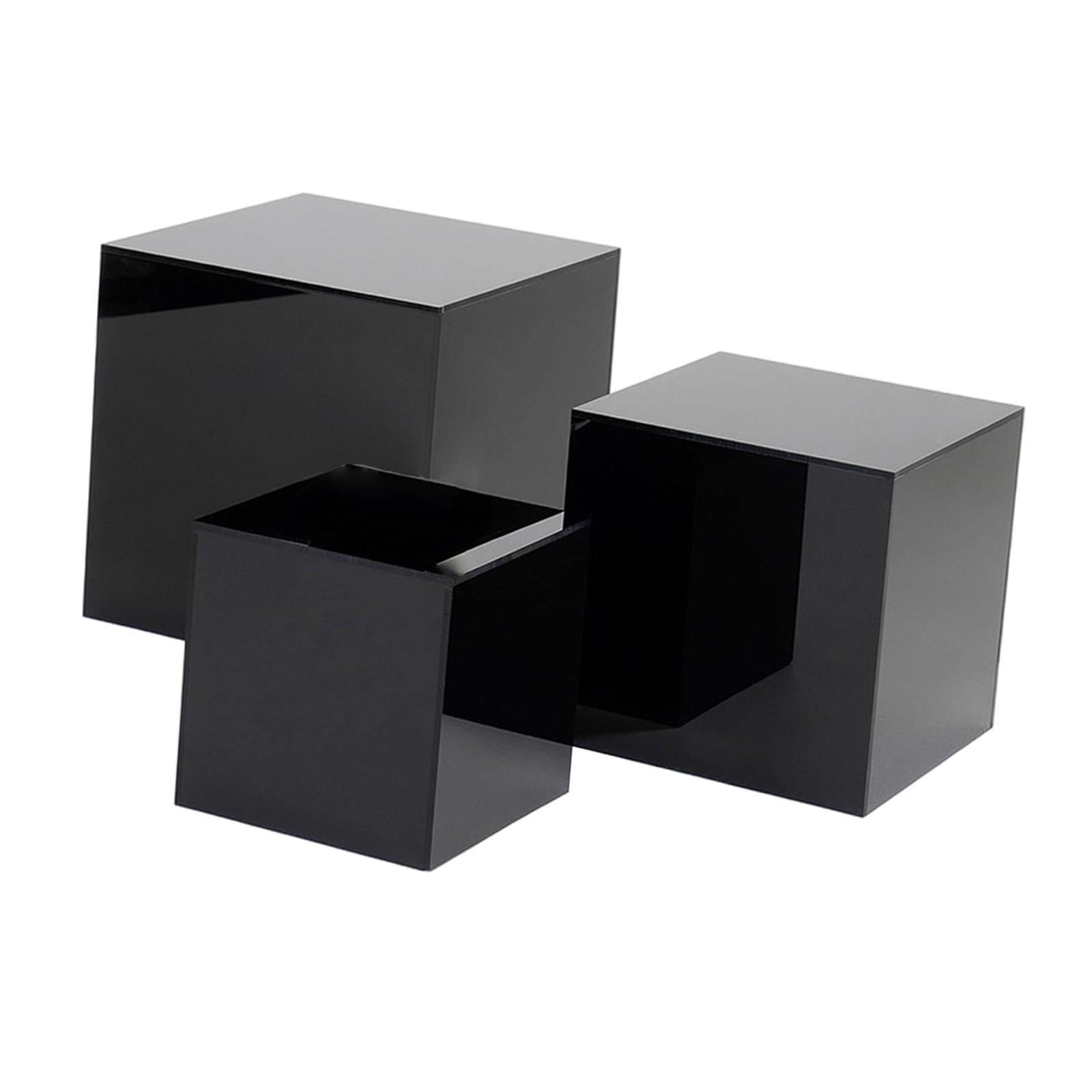 CUTICATE 3Pcs Acrylic Cube Display Storage Boxes 10cm 12.7cm 15.2cm ...