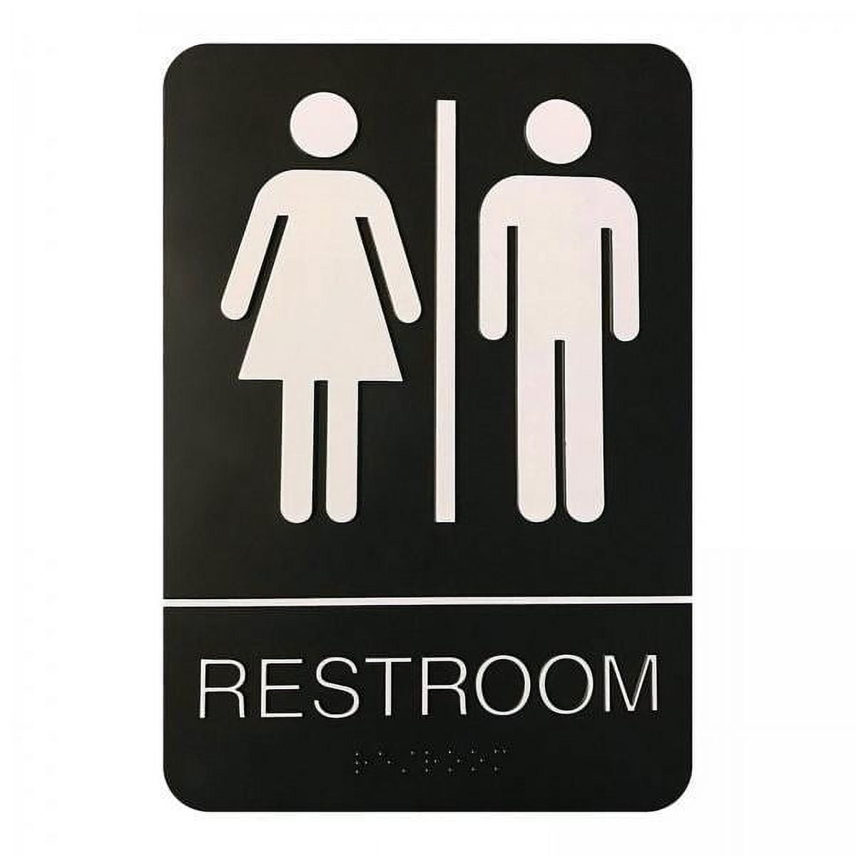 CUTICATE 3x Bathroom Sign Toilet Sign with Braille Self Sticky Wall ...