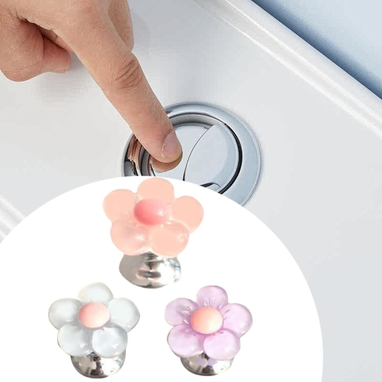 CUTICATE 3x Toilet Water Tank Flush Buttons Flower Shaped Toilet Cute ...