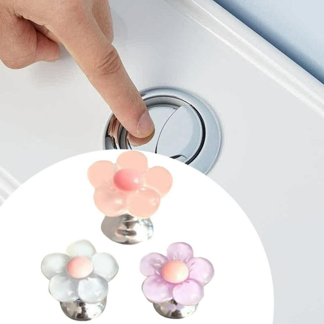 CUTICATE 3x Toilet Water Tank Flush Buttons Flower Shaped Toilet Cute ...