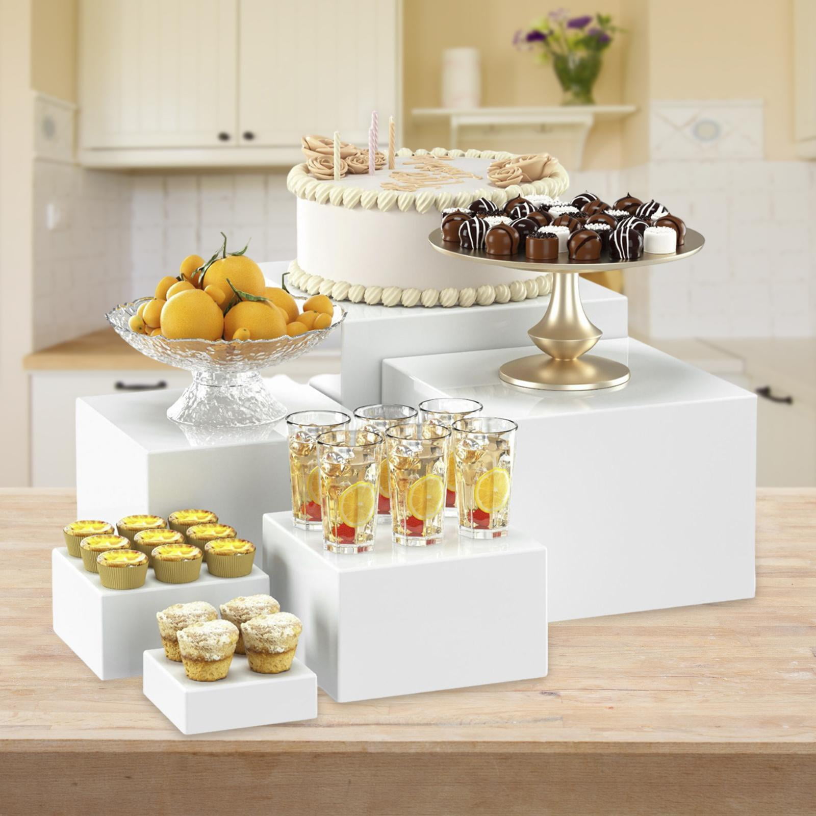 CUTICATE 5 Pieces Buffet Riser,Cube Display Nesting ,Tabletop Display ,Dessert Table Display ...