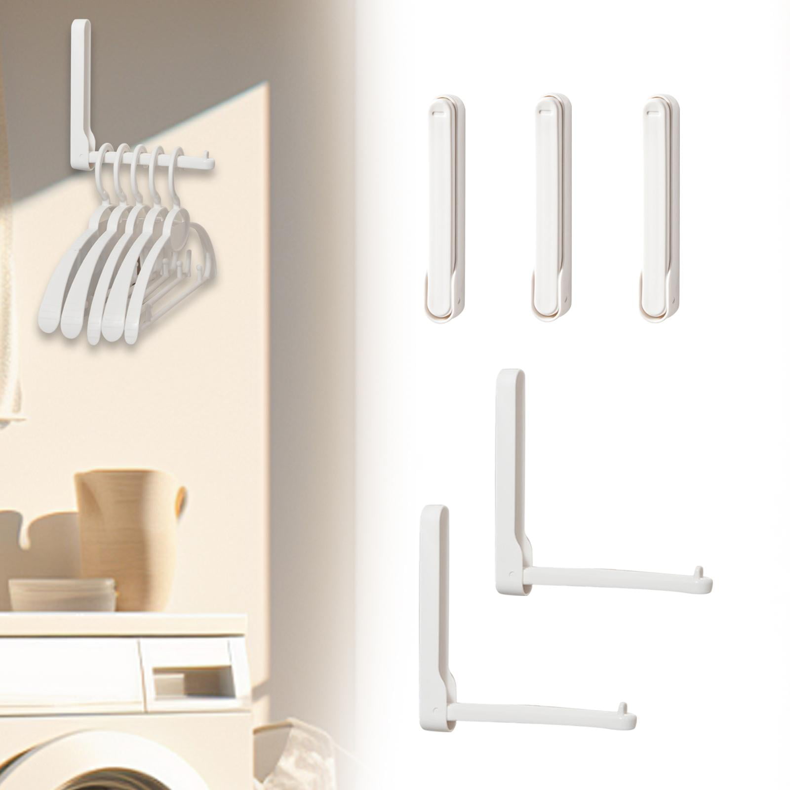 CUTICATE 5Pcs Clothes Drying Rack, Drying Organizer Wall Mount Clothing ...